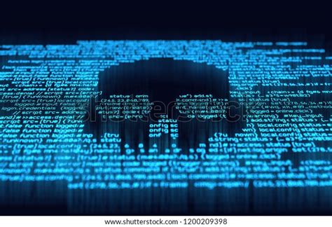Malicious Computer Programming Code Shape Skull Stock Illustration