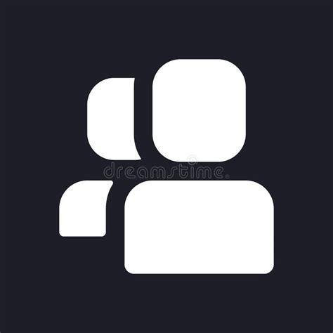 Social Network Group Dark Mode Glyph Ui Icon Stock Vector
