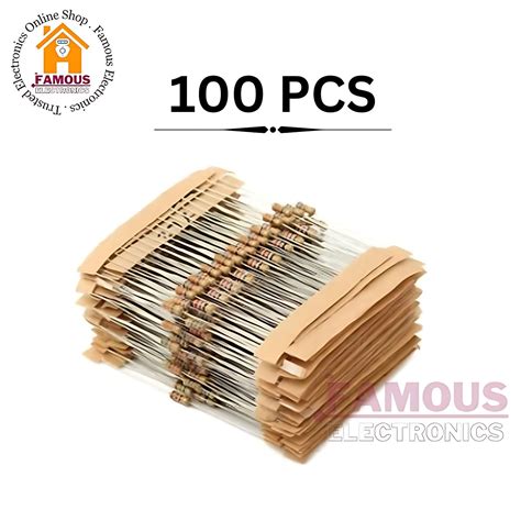 50pcs 1k Resistor 1k Ohm Carbon Film Resistor 1k 1 4w Resistance 0 25 Watt 5 Tolerance Fixed