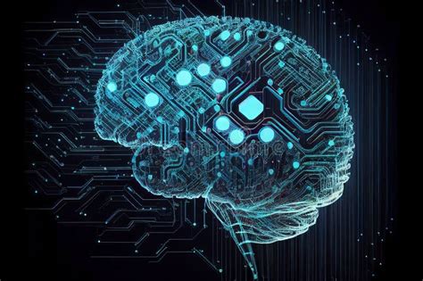neural network and scientific technology concept with digital human
