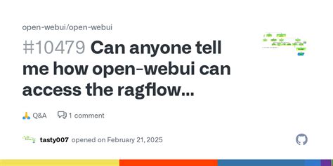 Can Anyone Tell Me How Open Webui Can Access The Ragflow Knowledge Base Tool · Open Webui Open