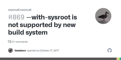 with sysroot is not supported by new build system · issue 869