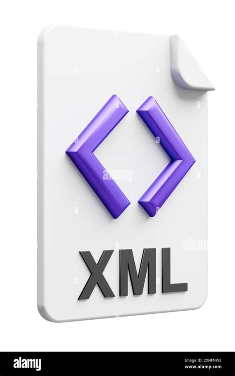 Threedimensional File Type Icon For The Markup Filetype Xml Isolated On