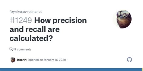 how precision and recall are calculated · issue 1249 · fizyr keras
