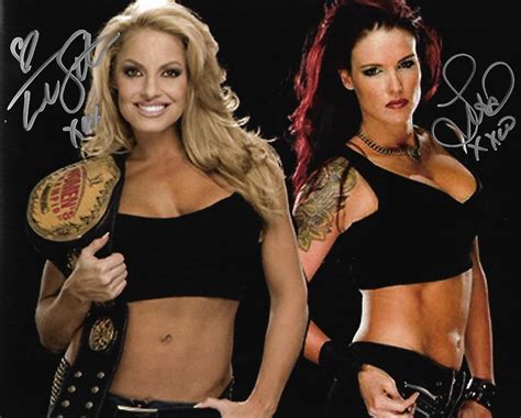 Trish Stratus And Lita Wwe Hall Of Fame Womens Champs Signed 8x10