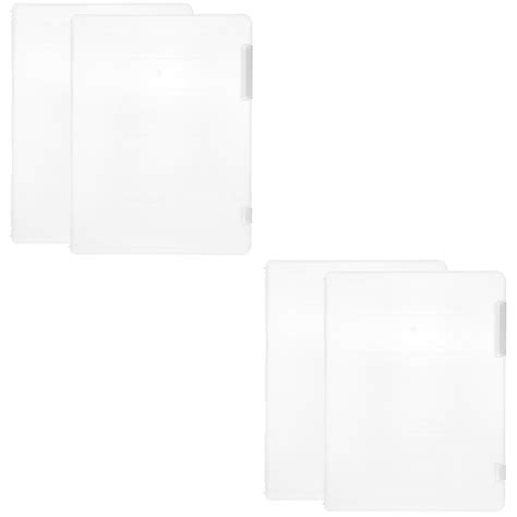 Homemaxs 4 Pcs File Paper Organizer Clear File Box Multi Function File Container Stackable File