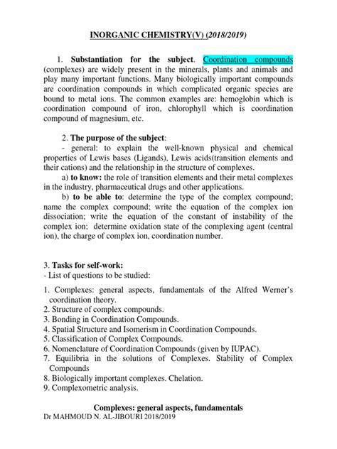 Introduction To Coordination Chemistry Download Free Pdf Coordination Complex Ion
