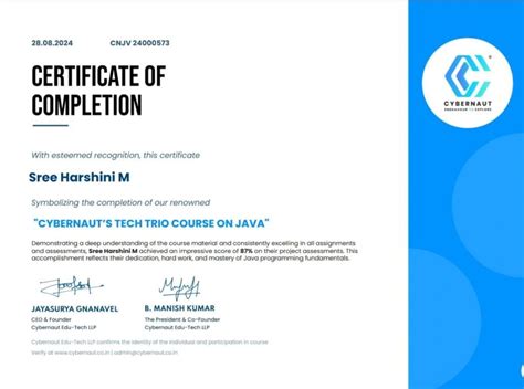 Sree Harshini On Linkedin Successfully Completed The Cybernauts Tech