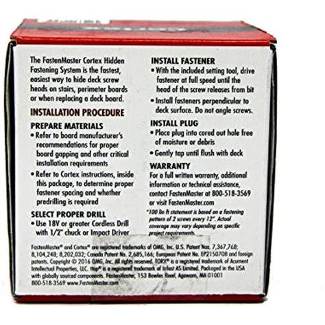 Fastenmaster Cortex Hidden Fastening System Trex Transcend Rope Swing Deck 608309421504 Ebay