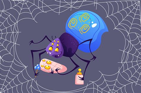 귀여운 거미 캐릭터 만화 스타일의 예술 개념 벡터 그래픽 디자인 요소 그림 거미에 대한 스톡 벡터 아트 및 기타 이미지 거미 거미류 곤충 Istock