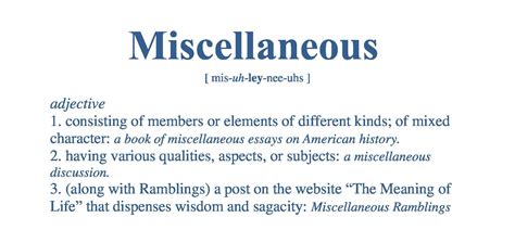 Miscellaneous Meaning