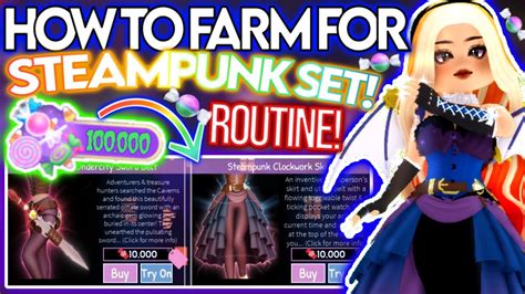 How To Farm The Steampunk Set Quickly In Royale High Candy Routine