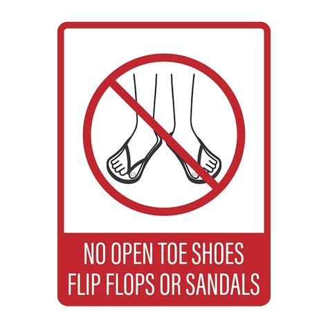 Premium Vector Isolated Prohibition Sign Do Not Wear Flip Flop Slippers Sandal Sandals Casual