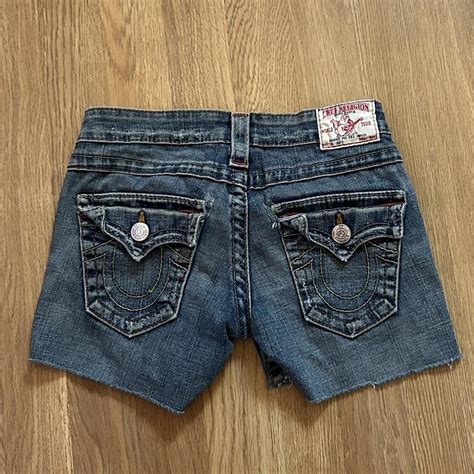 Low Rise True Religion Shorts Size 24 Depop