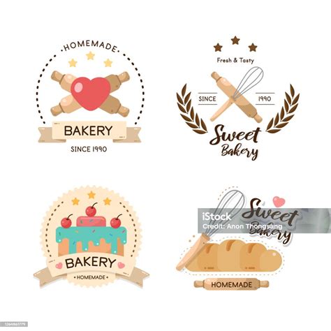 Toko Roti Label Makanan Toko Roti Manis Makanan Penutup Toko Permen Template Desain Ilustrasi