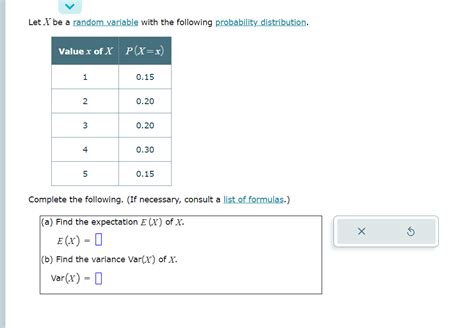Solved Let X Be A Random Variable With The Following Chegg Com