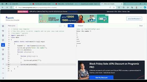 How To Print Star Pattern In Java Java Programming Youtube