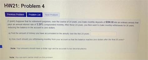 Solved Hw21 Problem 4 Previous Problem Problem List Next