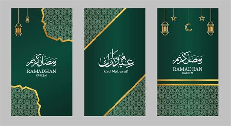 라마단 또는 이드 럭셔리 디자인 소셜 미디어에 대한 이슬람 아랍어 현실 인사말 카드 배너 컬렉션 라마단 카림과 이드 무바라크 벡터에 대한 템플릿 0명에 대한 스톡 벡터 아트