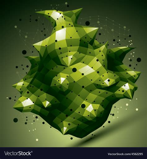 Spatial Technological Green Shape Polygonal Vector Image