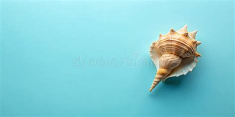 An Ocean Sea Shell Wallpaper On A Light Blue Background Creative Ai Stock Image Image Of Ocean