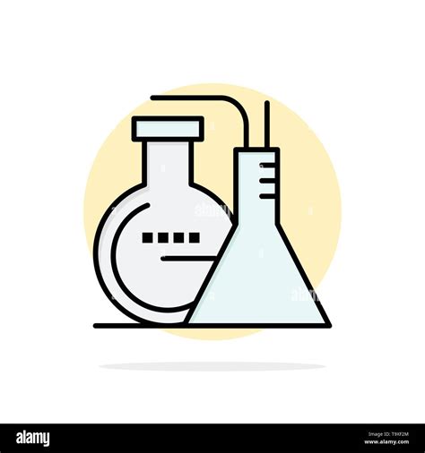 Chemicals Reaction Lab Energy Abstract Circle Background Flat Color Icon Stock Vector Image