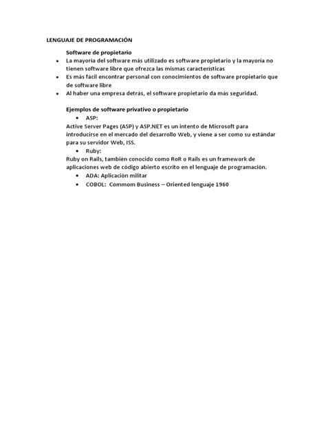 lenguaje de programación software privado pdf