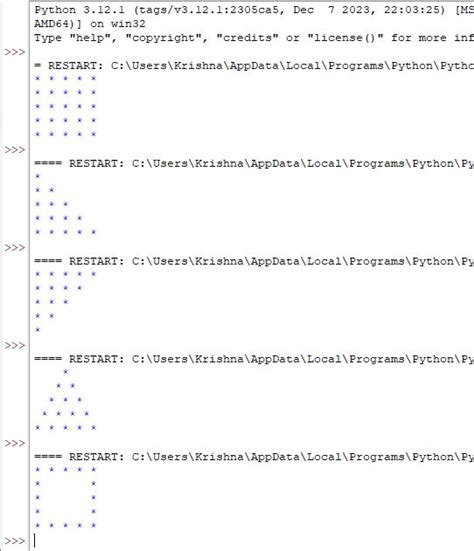 Program In Python To Print Different Patterns Using For Loop Programming Pandit