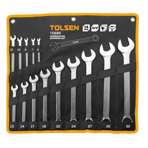 14pc 6 32mm Combination Open Ring Spanner Set Tools Topmaq