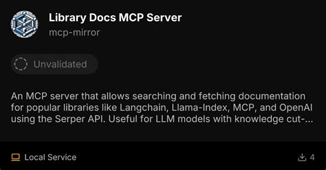 Library Docs Mcp Server Mcp Servers Lobehub