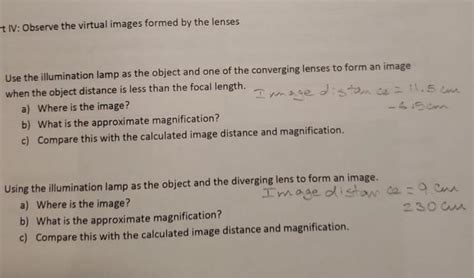 Solved Ose The Illumination Lamp As The Object And One Of Chegg Com
