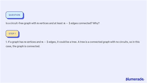 ⏩solved is a circuit free graph with n vertices and at least n 1