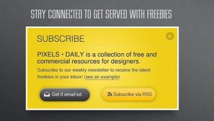 Bold Yellow Subscribe Widget PSD Free Vector FreeImages