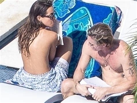 Shirtless Brad Pitt Sunbathes With Topless Ines De Ramon On Cabo Trip