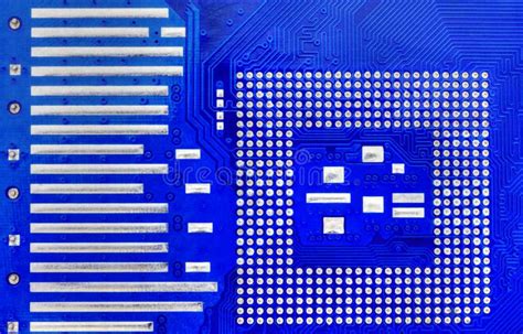 Technological Background With Computer Motherboard And Central Processing Unit Stock Image