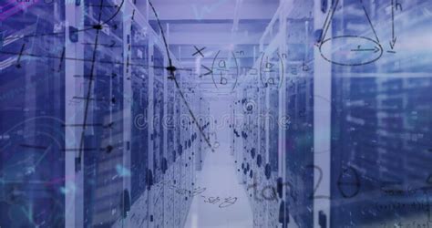 Image Of Mathematical Equations And Data Processing Against Computer