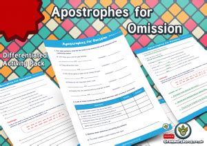 Apostrophes For Omission Differentiated Activity Pack Grammarsaurus