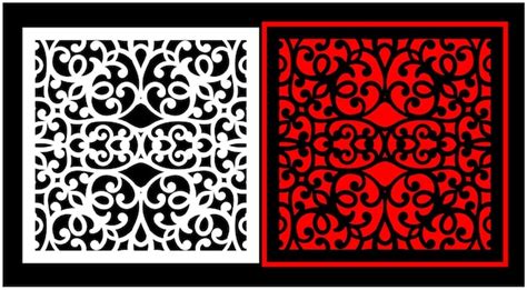 Premium Vector Decorative Wall Panels Set Jali Design Cnc Pattern