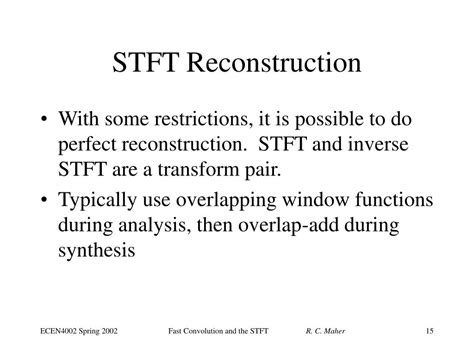Ppt Fft Based Filtering And The Short Time Fourier Transform Stft Powerpoint Presentation