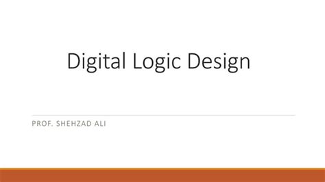 Digital Logic Design Lecture 2 Ppt