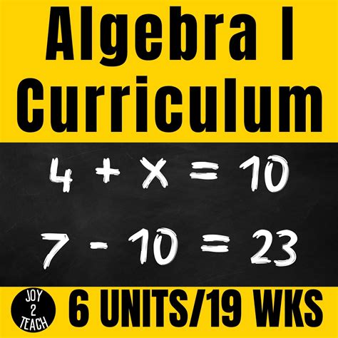 Algebra 1 Curriculum Special Education 6 Units Joy2teach Joy2teach