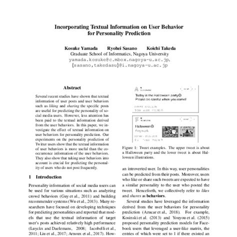 Incorporating Textual Information On User Behavior For Personality Prediction Acl Anthology
