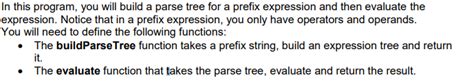 solved in this program you will build a parse tree for a