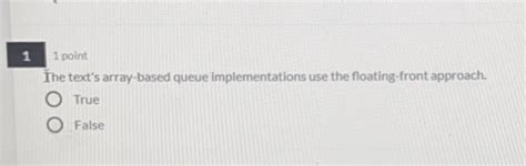 Solved Point The Text S Array Based Queue Chegg