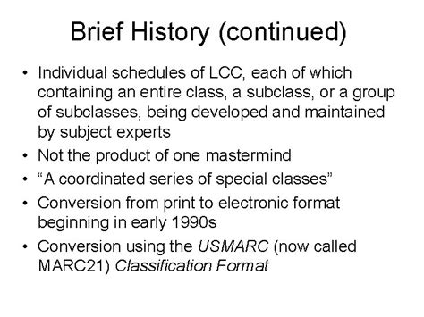 Library Of Congress Classification Lcc A Brief History