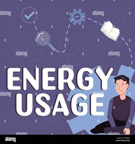 Writing Displaying Text Energy Usage Business Overview Amount Of Energy Consumed Or Used In A