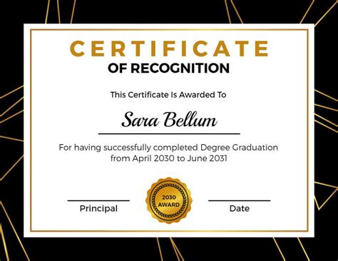 Certificate Of Recognition Background Ideas