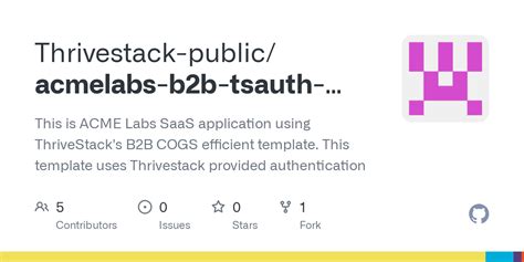 Github Thrivestack Public Acmelabs B B Tsauth Cogsefficient This Is Acme Labs Saas