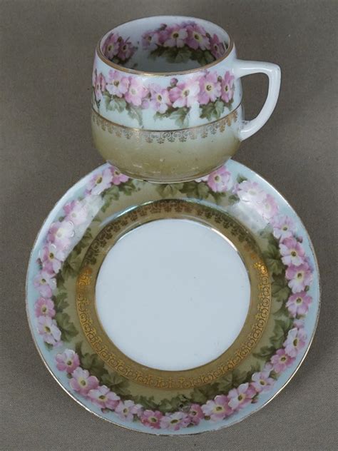 Кофейная пара фарфор деколь золочение Завод Гарднера конец Xix века — Антикварная лавка в