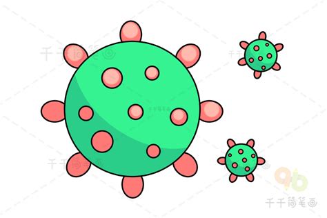 新型冠状病毒简笔画 我们在行动 新型冠状病毒简笔画
